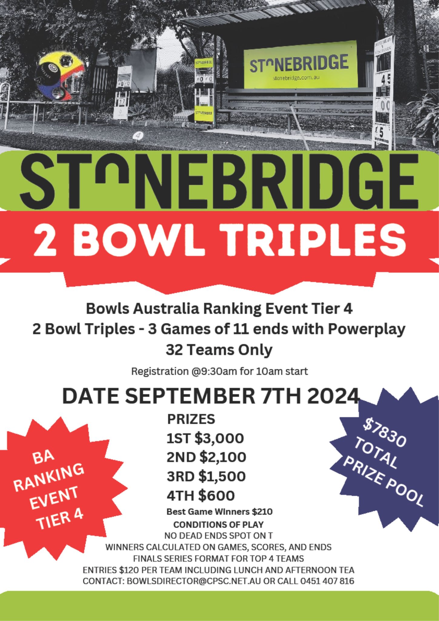 Stonebridge 2 Bowl Triples Tournament - Caulfield Park Sports Club